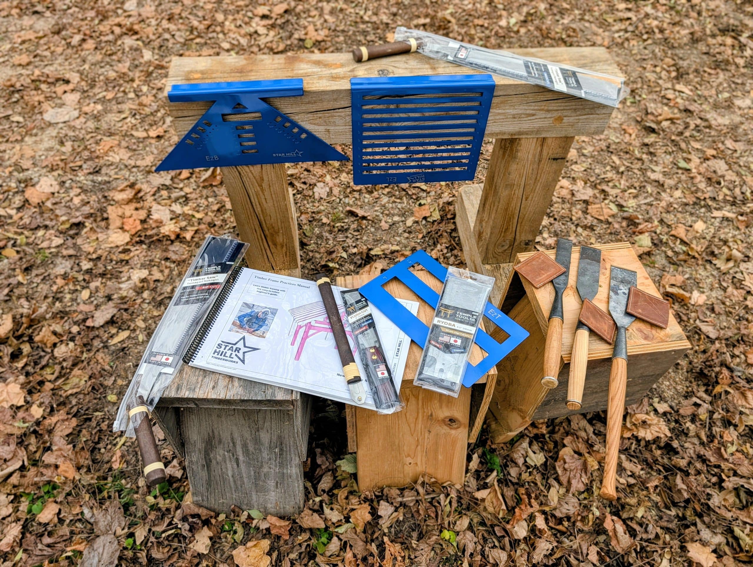 blue timber frame kit + new framer package - Star Hill Timberworks